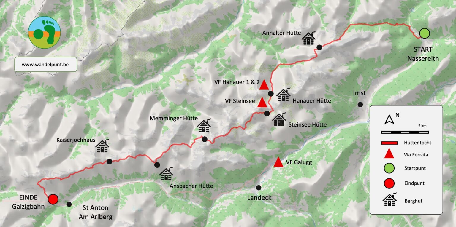 Alpen huttentocht Lechtaler Höhenweg - Wandelpunt